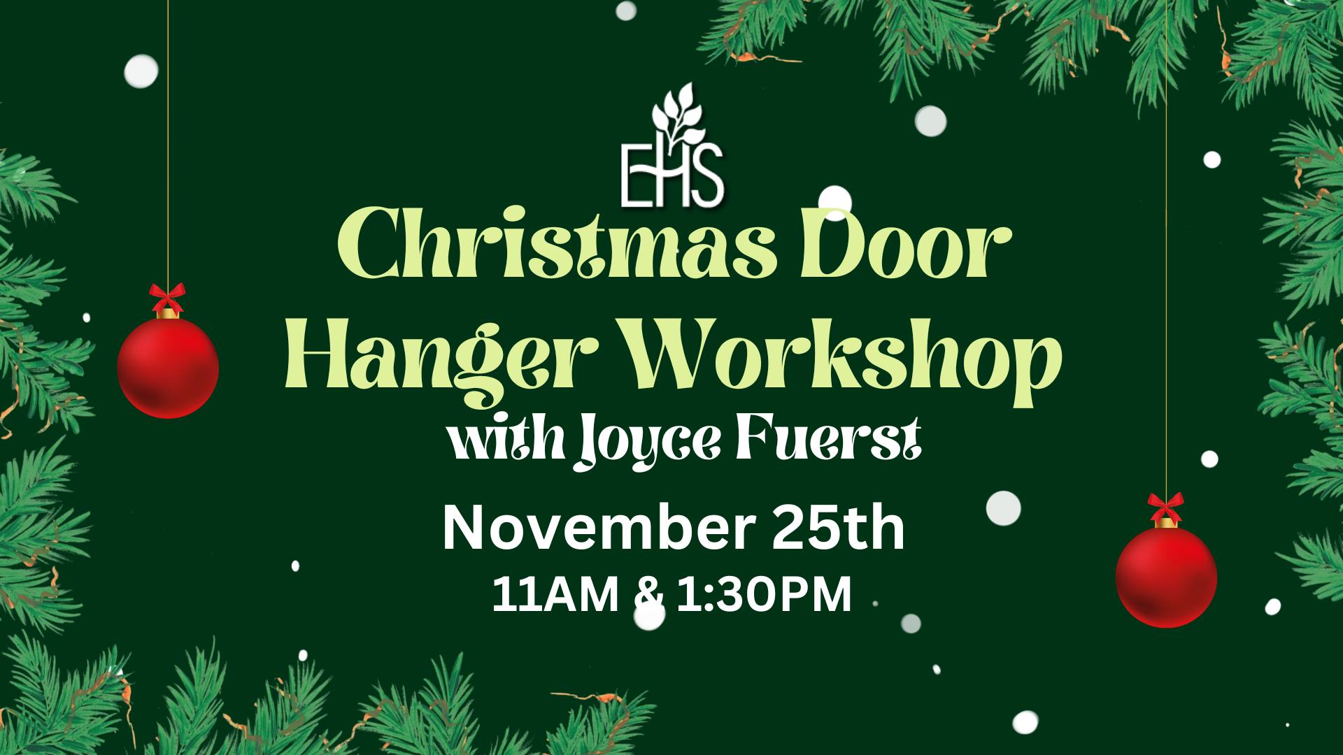 Christmas Door Hanger Workshop Edmonton Horticultural Society
